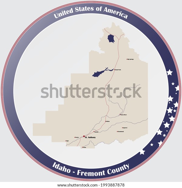 Large Detailed Map Fremont County Idaho Stock Vector (Royalty Free ...