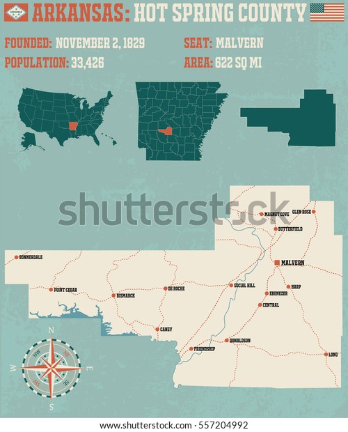 Large Detailed Map Hot Spring County Stock Vector (Royalty Free ...