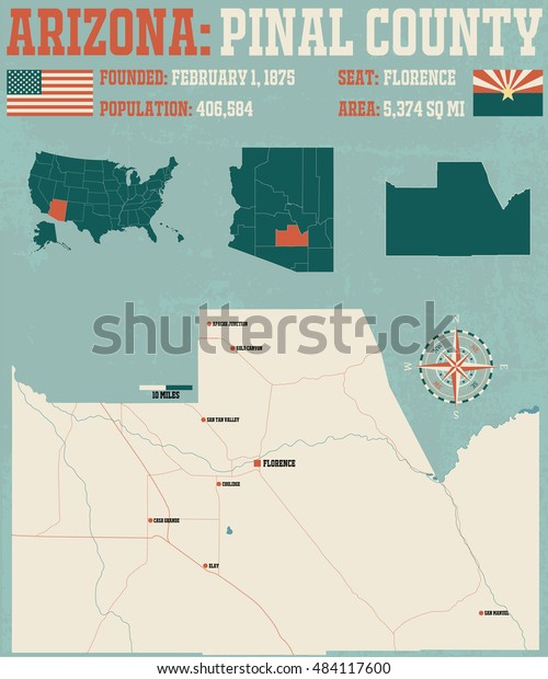 Large Detailed Map Infographic Pinal County: Vector có sẵn (miễn phí ...