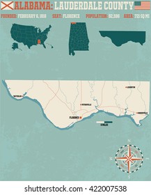 Large Detailed Map Infos About Lauderdale: เวกเตอร์สต็อก (ปลอดค่า ...