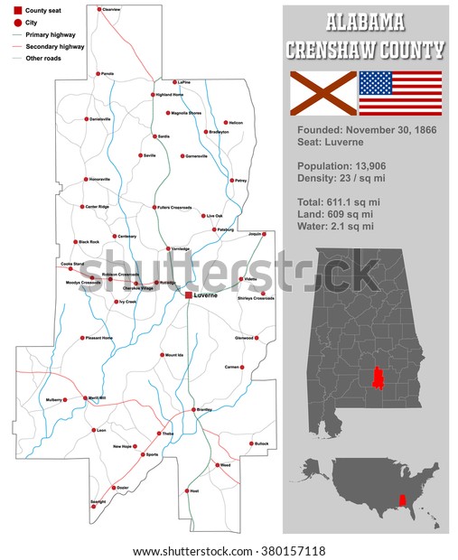 Large Detailed Map Infos About Crenshaw: vector de stock (libre de ...