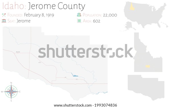 Large Detailed Map Jerome County Idaho Stock Vector (Royalty Free ...