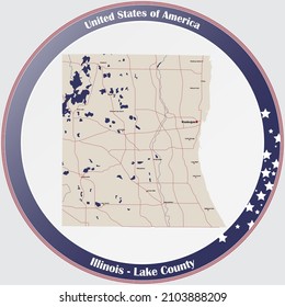 Large Detailed Map Lake County Illinois Stock-vektor (royaltyfri ...