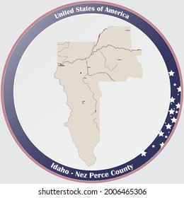 Large Detailed Map Nez Perce County Stock Vector (Royalty Free ...