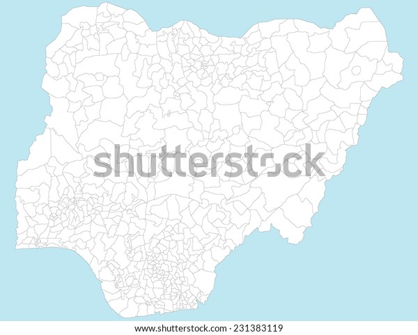 Large Detailed Map Nigeria All Local Stock Vector (Royalty Free ...