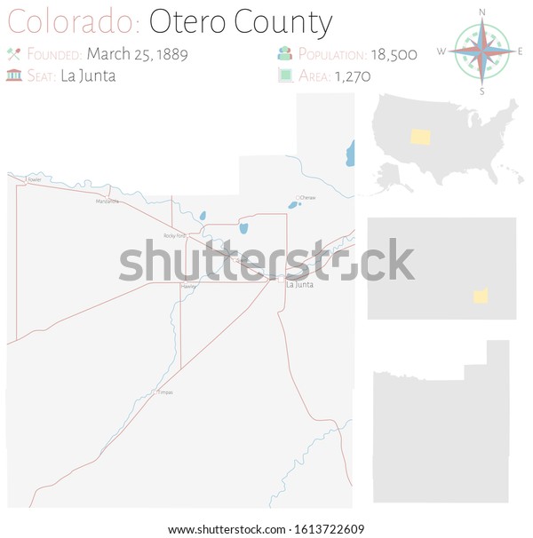 Large Detailed Map Otero County Colorado Stock Vector (Royalty Free ...
