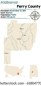 Large Detailed Map Perry County Alabama Stok Vektör (Telifsiz ...