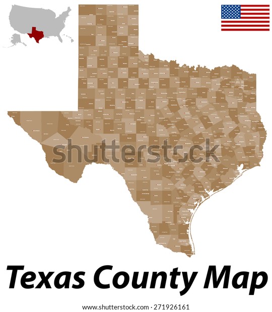 Large Detailed Map State Texas All Stock Vector (Royalty Free ...