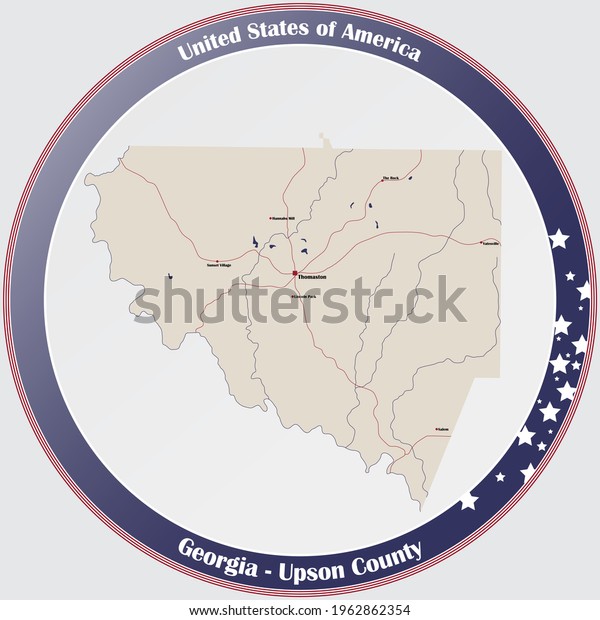 Large Detailed Map Upson County Georgia Stock Vector (Royalty Free ...