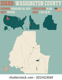 Large Detailed Map Washington County Idaho Stock Vector (Royalty Free ...