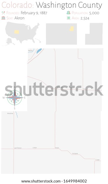 Large Detailed Map Washington County Colorado Stock Vector (Royalty ...