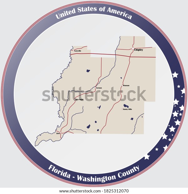 Large Detailed Map Washington County Florida Stock Vector (Royalty Free ...