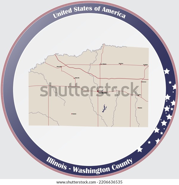 Large Detailed Map Washington County Illinois: เวกเตอร์สต็อก (ปลอดค่า ...