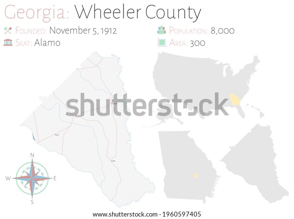 Large Detailed Map Wheeler County Georgia Stock Vector (Royalty Free ...
