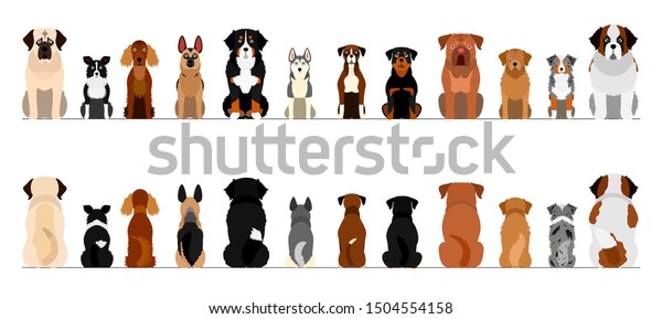 Large Dogs Border Border Set Full Stock Vector (Royalty Free ...