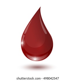 Vector Red Shiny Blood Drop Isolated Stock Vector (Royalty Free) 1175968405