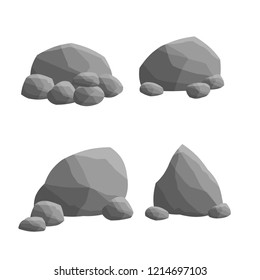 Set Gray Granite Stones Different Shapes Stock Vector (Royalty Free ...