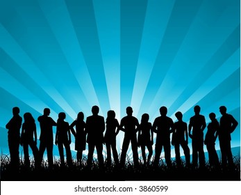 Large Group Friends: เวกเตอร์สต็อก (ปลอดค่าลิขสิทธิ์) 3860599 ...