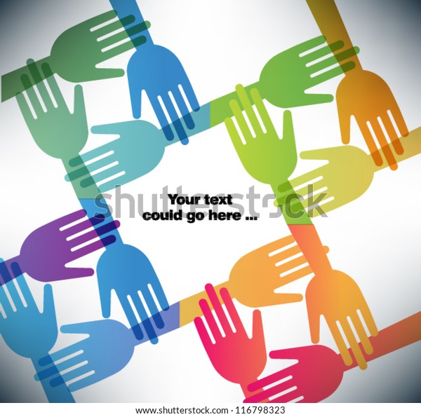 Large Group Happy Helping Hands Copy Stock Vector (Royalty Free ...