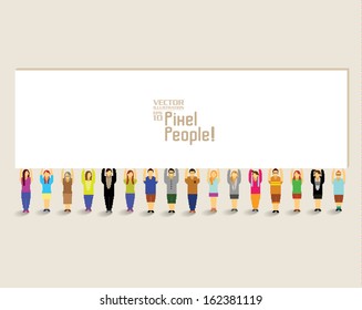 Large Group People Blank Label Conceptual 스톡 벡터(로열티 프리) 162381119 ...