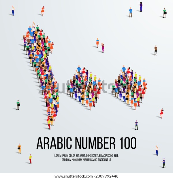 Large Group People Form Create Number Stock Vector (Royalty Free ...
