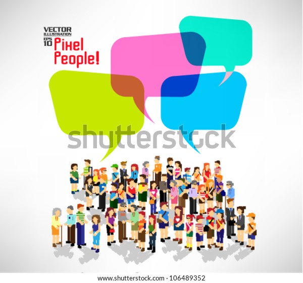 Large Group People Gather Together Vector Stock Vector (Royalty Free ...