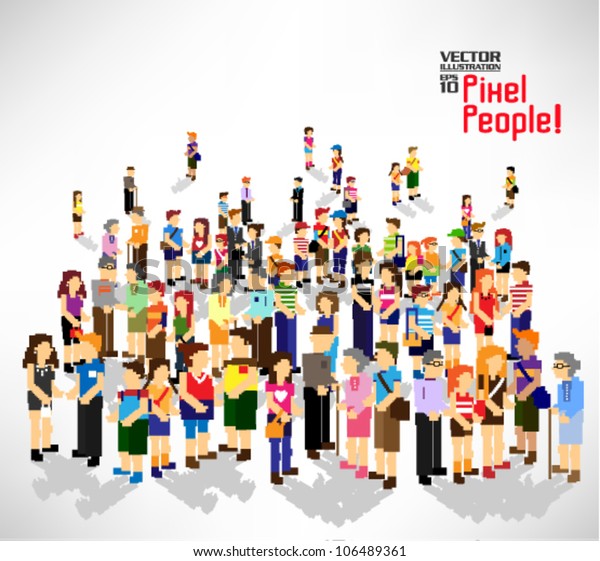 Large Group People Gather Together Vector Stock Vector (Royalty Free ...
