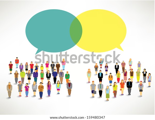 Large Group People Gather Together Vector Stock Vector (Royalty Free ...