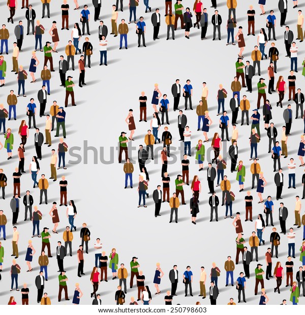 Large Group People Letter C Form Stock Vector (Royalty Free) 250798603 ...
