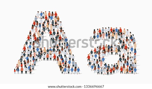 Large Group People Letter Form Vector Stock Vector (Royalty Free ...
