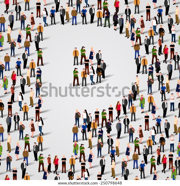Large Group People Letter P Form Stock Vector (Royalty Free) 250798648 ...