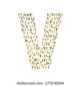 Large Group People Letter V Form Stock Vector (Royalty Free) 1775740394 ...