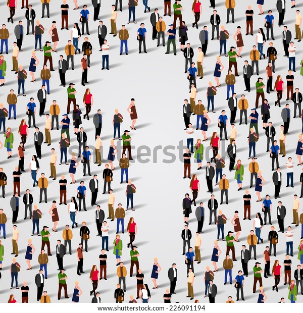Large Group People Number 1 One Stock Vector (Royalty Free) 226091194