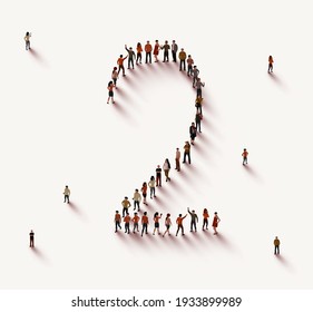 Large Group People Number 2 Two Stock Vector (Royalty Free) 1933899989 ...