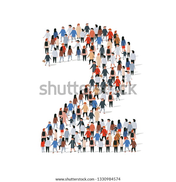 Large Group People Number 2 Two Stock Vector (Royalty Free) 1330984574 ...