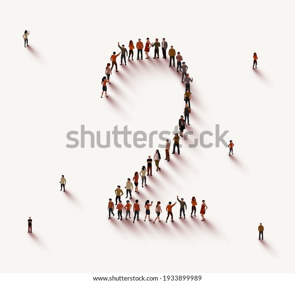 Large Group People Number 2 Two Stock Vector (Royalty Free) 1933899989 ...