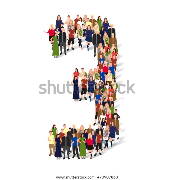 Large Group People Number 3 Three Stock Vector (Royalty Free) 470907860 ...