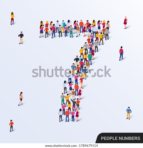 Large Group People Number 7 Seven Stock Vector (Royalty Free ...