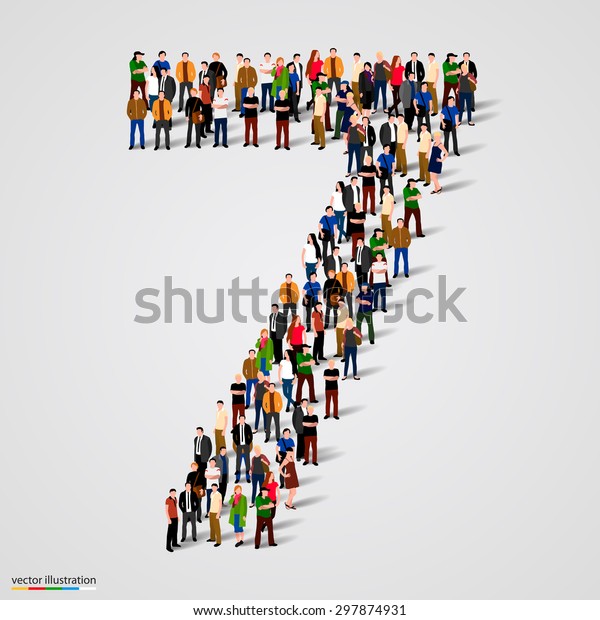 Large Group People Number 7 Seven Stock Vector (Royalty Free) 297874931 Large Group People Number 7 Seven Stock Vector (Royalty Free) 297874931