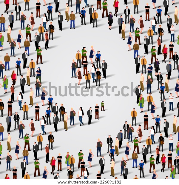 Large Group People Number 9 Nine Stock Vector (Royalty Free) 226091182 ...