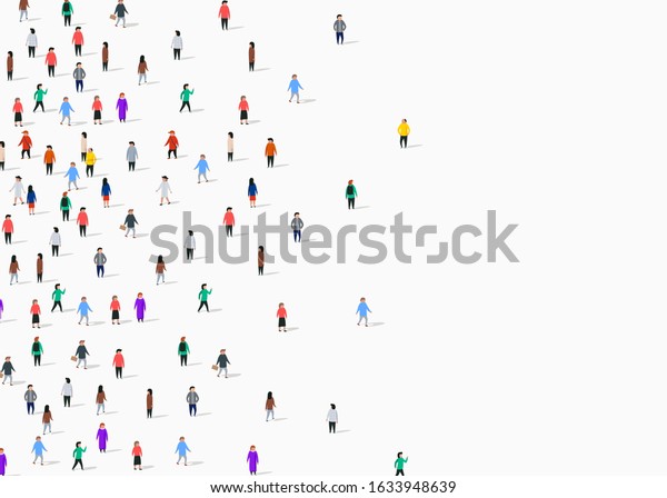 Large Group People On White Background 스톡 벡터(로열티 프리) 1633948639 ...