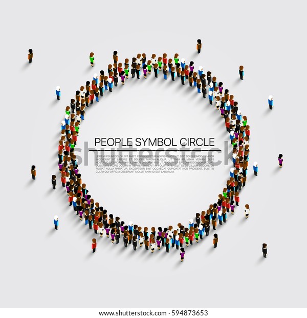 Large Group People Shape Circle Vector Stock Vector (Royalty Free ...