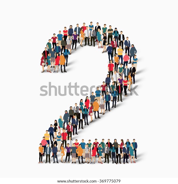 Large Group People Shape Figure 2 Stock Vector (Royalty Free) 369775079 ...