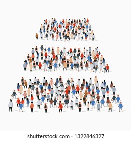 Large Group People Shape Pyramid Infographics Stock Vector (Royalty ...