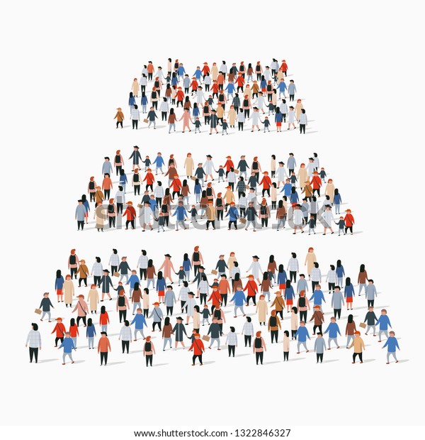 Large Group People Shape Pyramid Infographics Stock Vector (Royalty ...