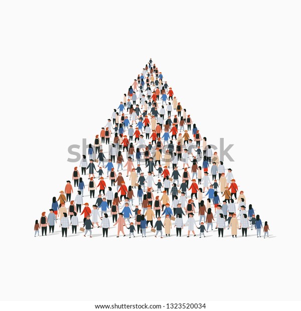 Large Group People Shape Pyramid Infographics Stock Vector (Royalty ...