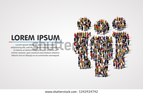 Large Group People Shape Team Sign Stock Vector (Royalty Free ...