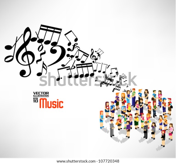 Large Group People Singing Together Vector Stock Vector (Royalty Free ...