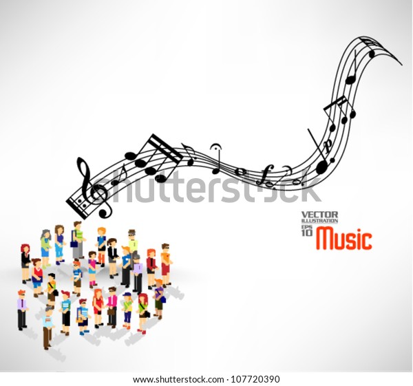 Large Group People Singing Together Vector Stock Vector (Royalty Free ...