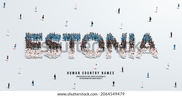 Large Group People Stands Making Word Stock Vector (Royalty Free ...